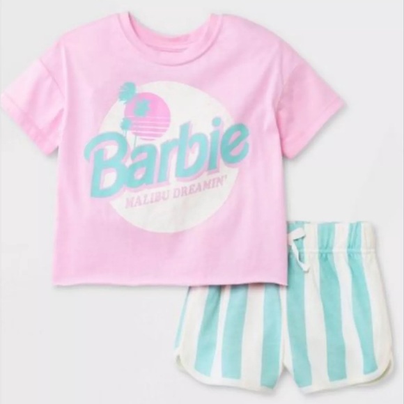 Barbie | Matching Sets | Barbie Pink And Teal Kids Matching Set | Poshmark